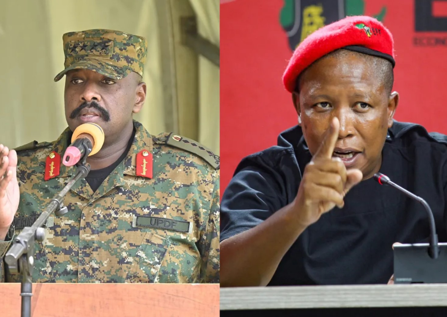 Gen.Muhoozi yahaye gasopo umunyapolitiki Julius Malema kuri Perezida ...